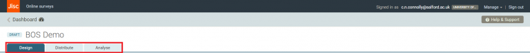 JISC Online Surveys Step by Step - Salford PsyTech Home →⌂ - Salford ...